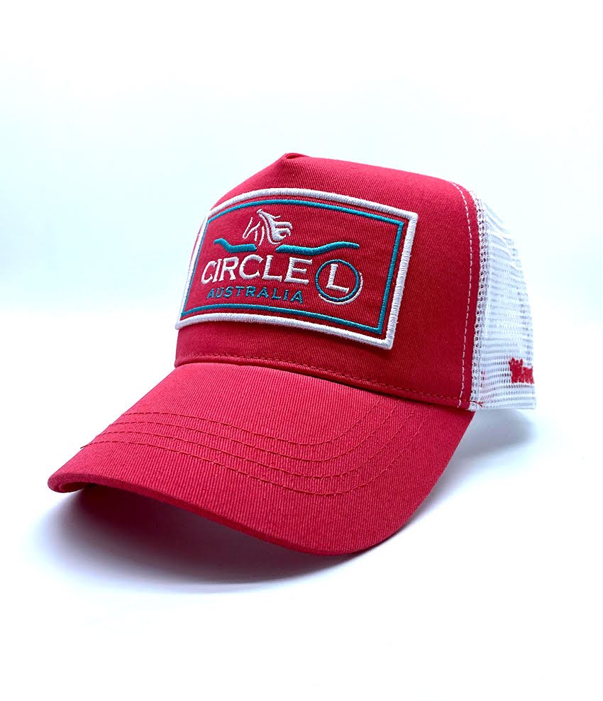 Circle L Coral & White High Profile Trucker Cap - Circle L Australia