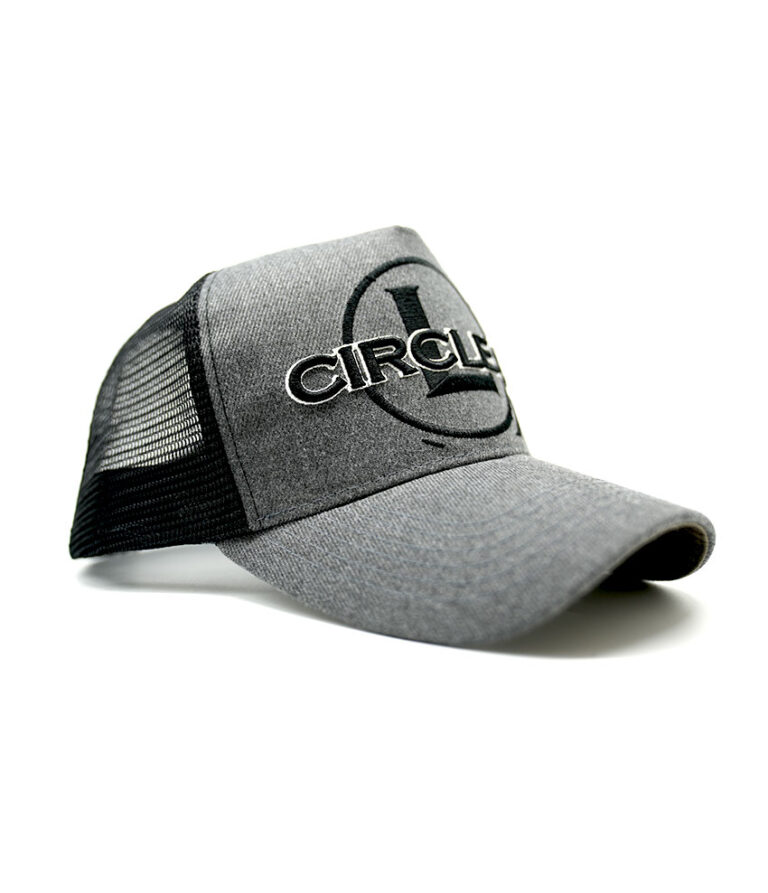 Circle L Grey & Black Embroidered High Profile Trucker Cap - Circle L ...